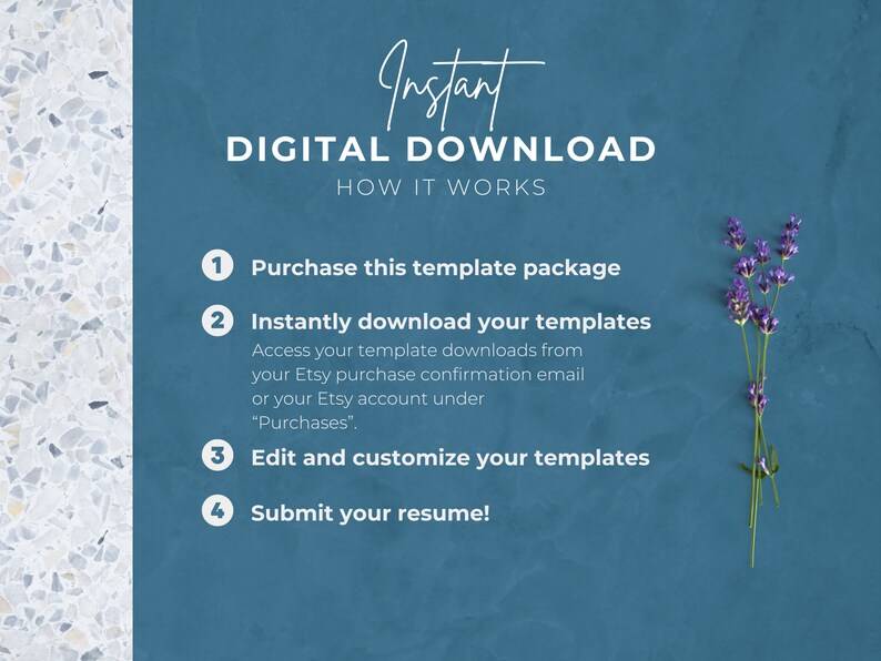 Blue Monogram Sorority Resume Template With Photo (Download Now) - Etsy