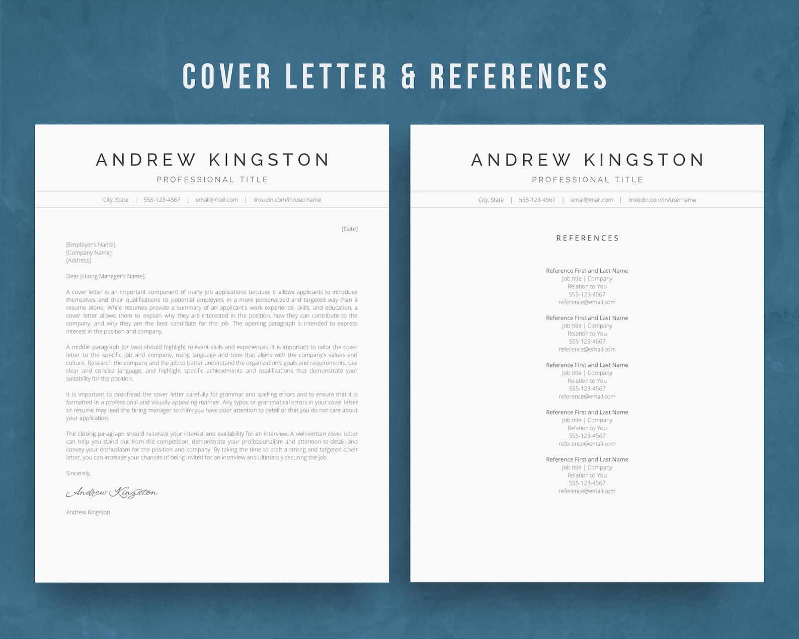 Google Docs ATS Friendly Resume Template, Executive CV Template and ...