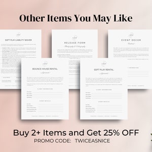 Inflatables Liability Waiver Form Template | Editable, Printable Bounce ...