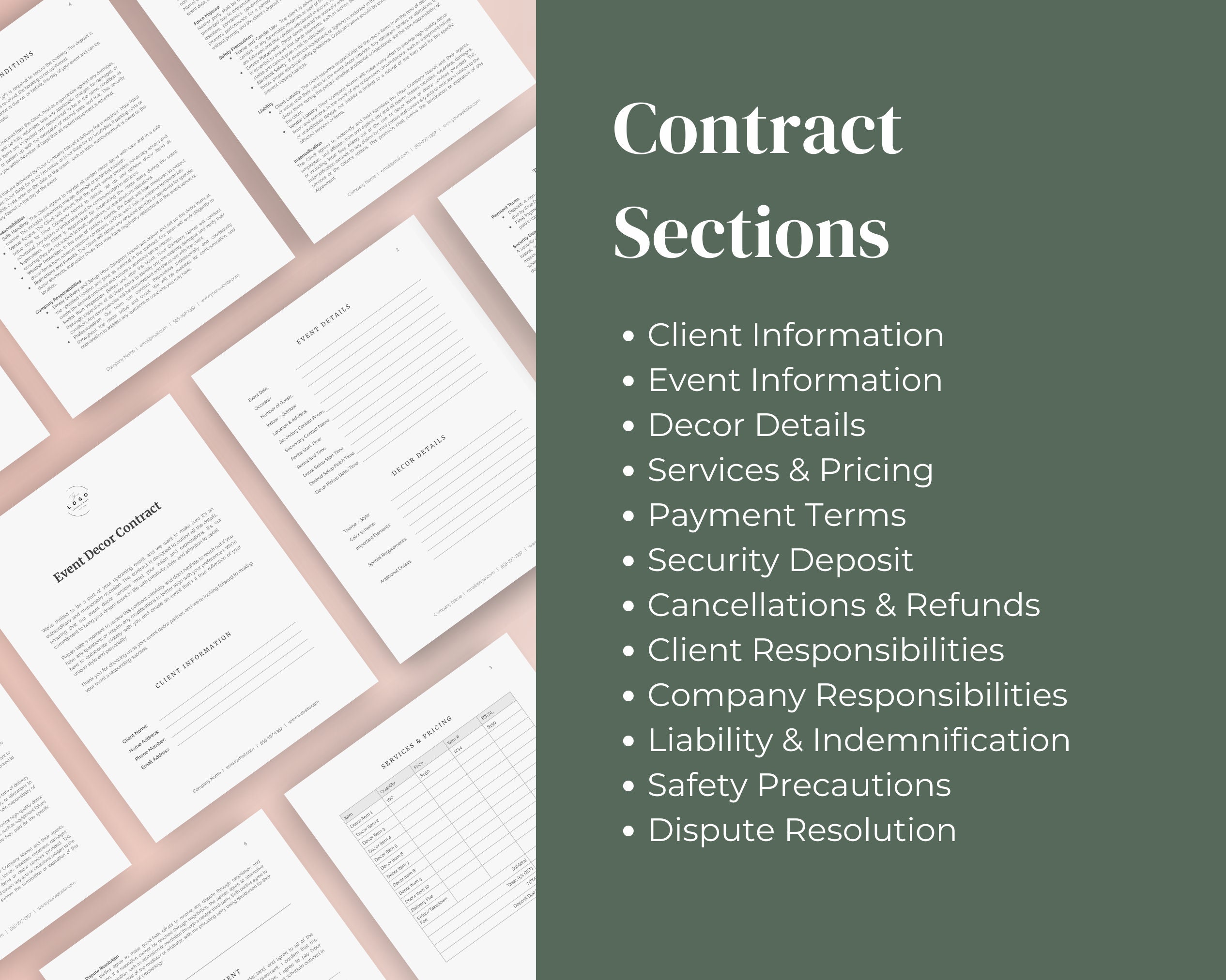 Event Decorating Services Contract Template | Event Decor Agreement ...