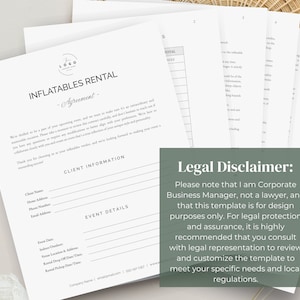 Inflatables Rental Agreement Template | Editable Bounce House Contract ...