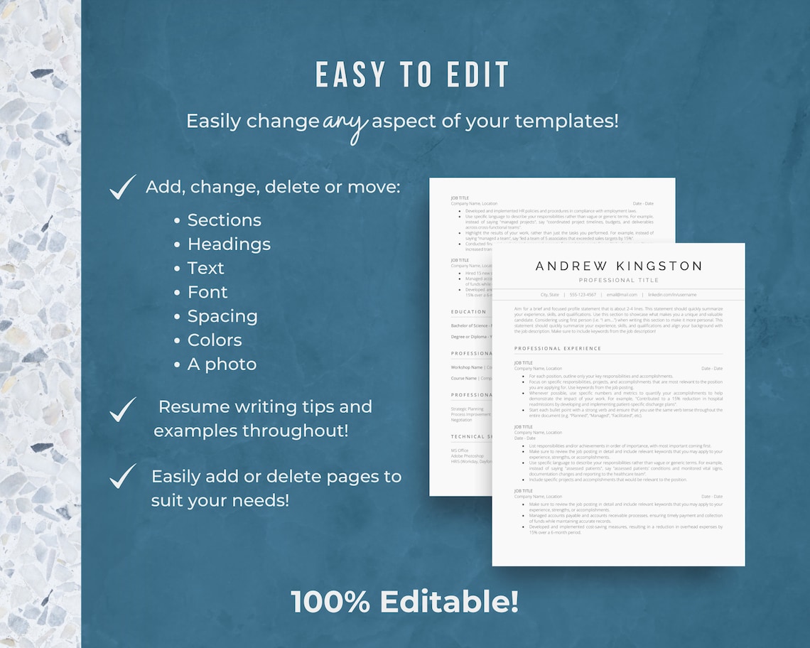 Google Docs ATS Friendly Resume Template, Executive CV Template and ...