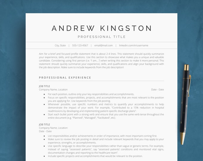 Google Docs ATS Friendly Resume Template, Executive CV Template and ...