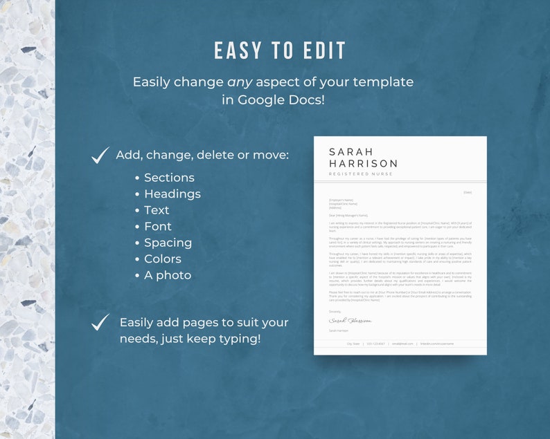Nurse Cover Letter Template for Google Docs | Nursing Sample Text | RN ...