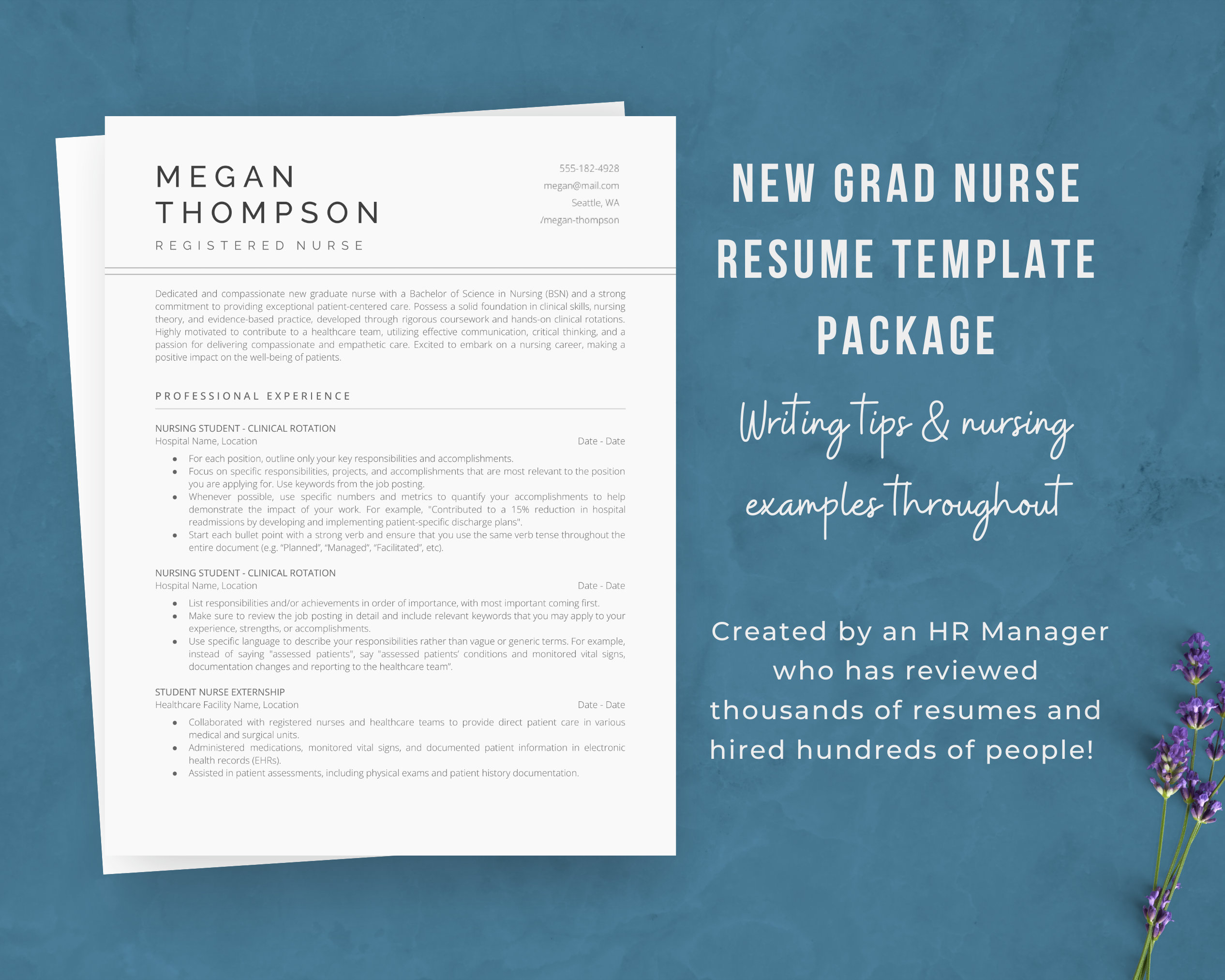 New Grad Nurse Resume Template Google Docs | Nursing Cover Letter ...