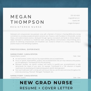 New Grad Nurse Resume Template Google Docs | Nursing Cover Letter ...