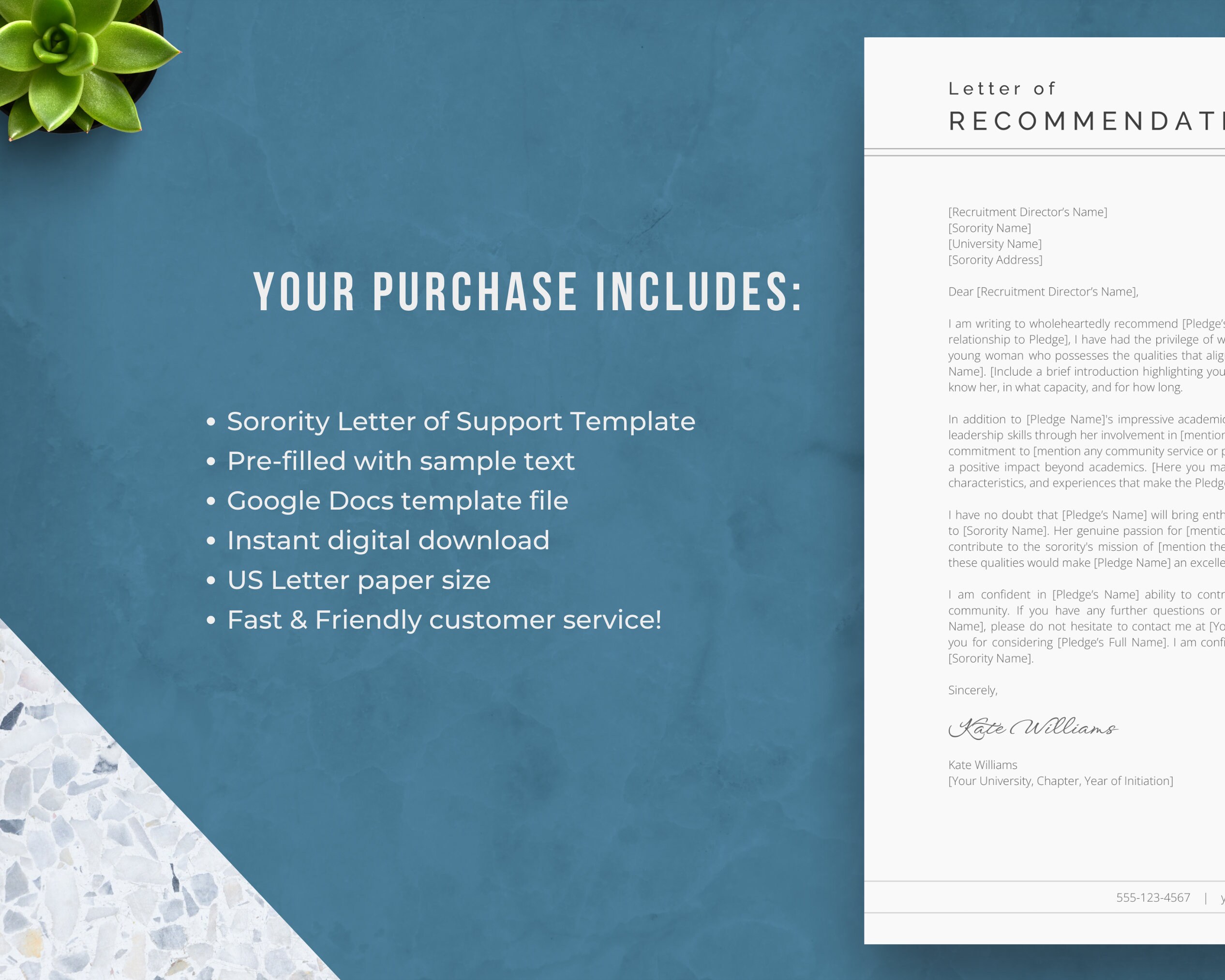 Sorority Letter of Recommendation Template | Letter of Support Example ...