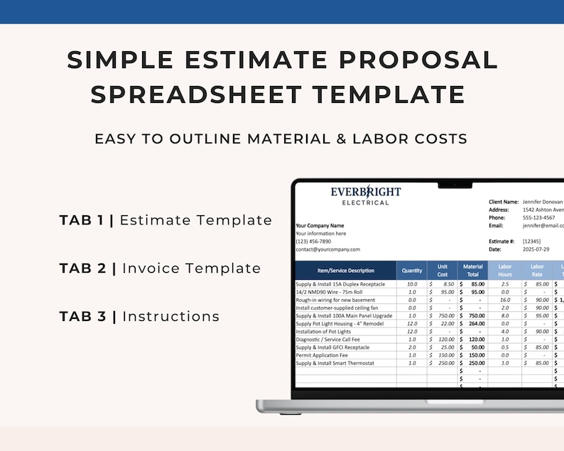 Electrical Estimate Template | Electrical Contractor Quote ...