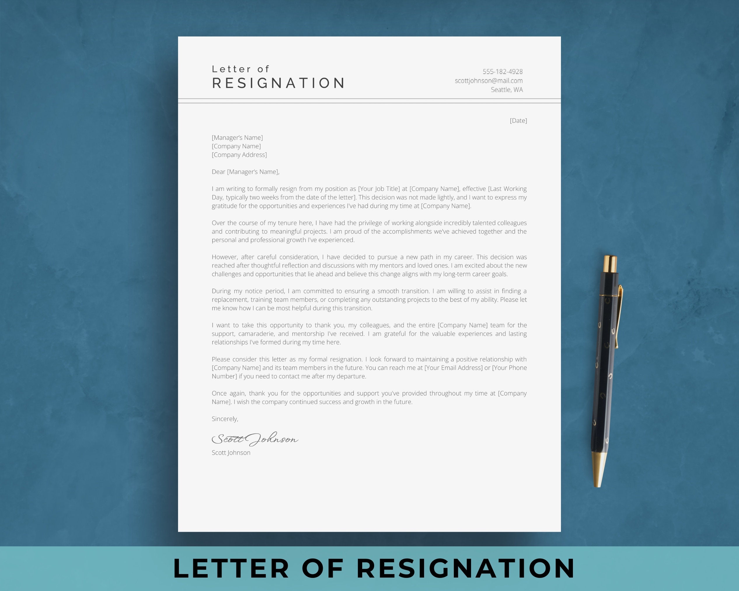 Google Docs Resignation Letter Template | Heartfelt Professional 2 ...