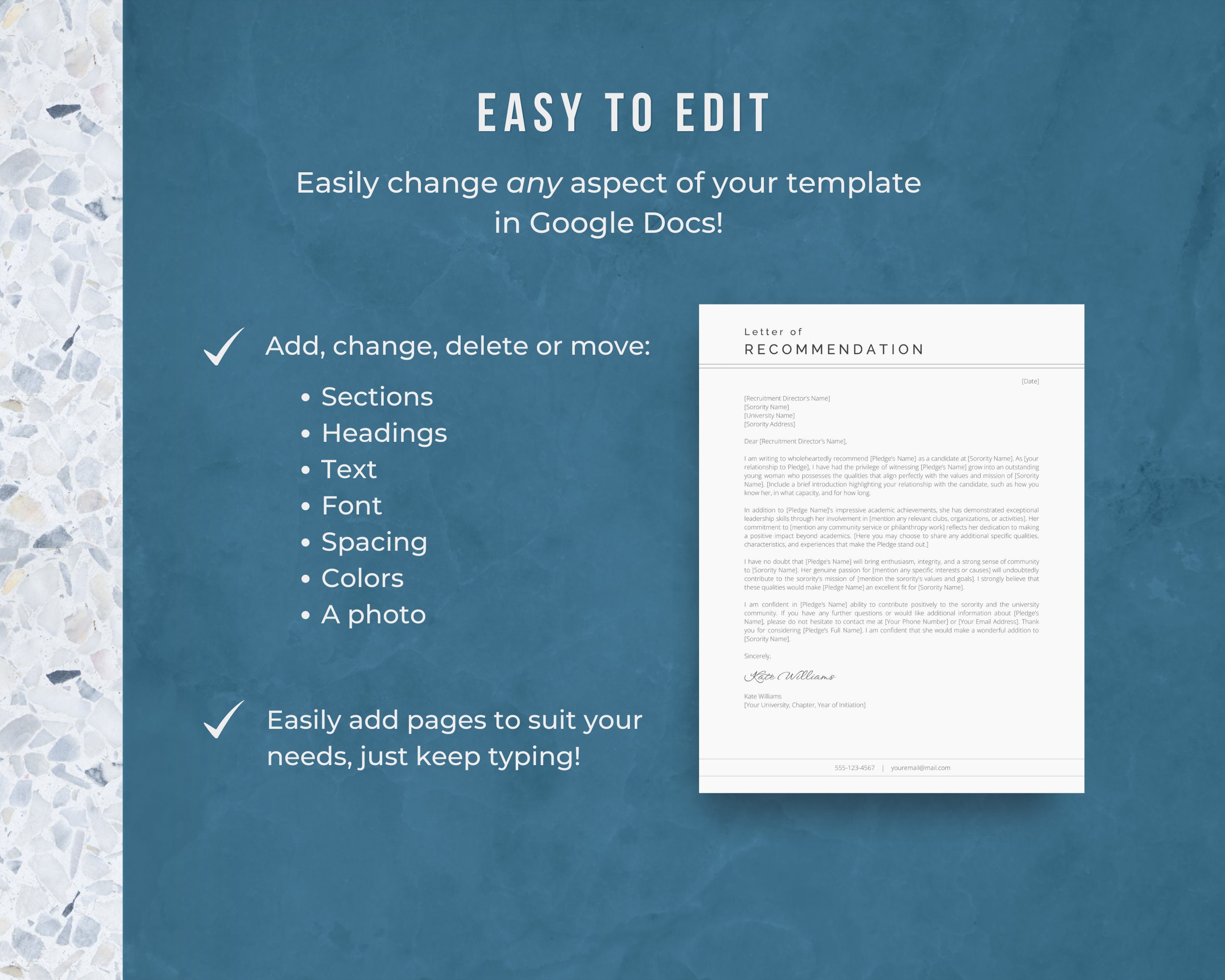 Sorority Letter of Recommendation Template | Letter of Support Example ...