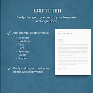 Google Docs Resignation Letter Template | Heartfelt Professional 2 ...