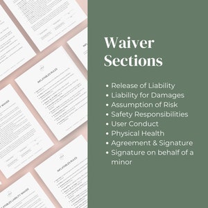 Inflatables Liability Waiver Form Template | Editable, Printable Bounce ...
