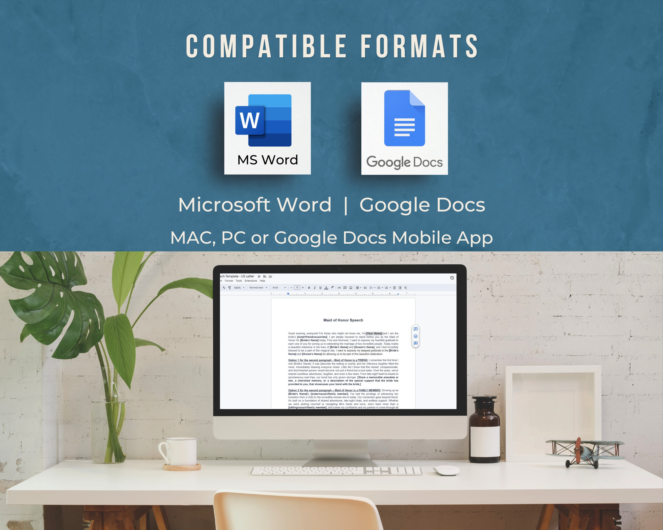 Editable Maid of Honor Speech Template Matron of Honour / Bridesmaid ...