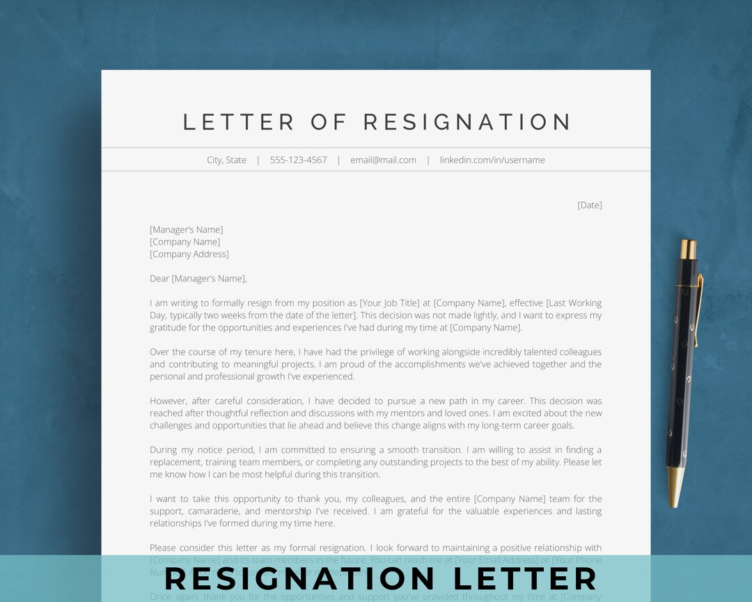Google Docs Resignation Letter Template Simple Heartfelt 2 Weeks Notice ...