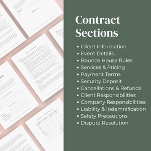 Inflatables Rental Agreement Template | Editable Bounce House Contract ...