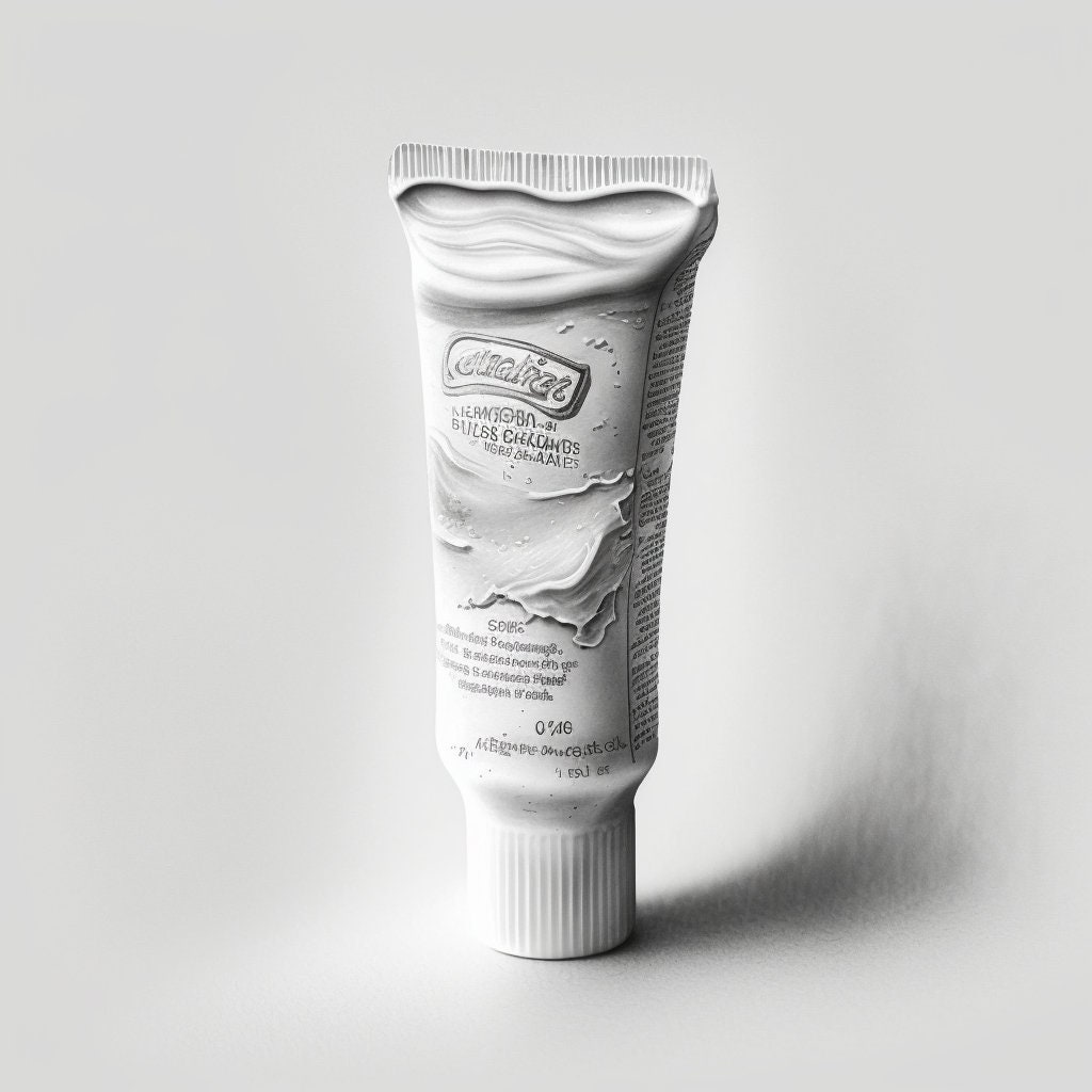Realistic Dental Toothpaste Sketch in Greyscale on White Canvas - Etsy