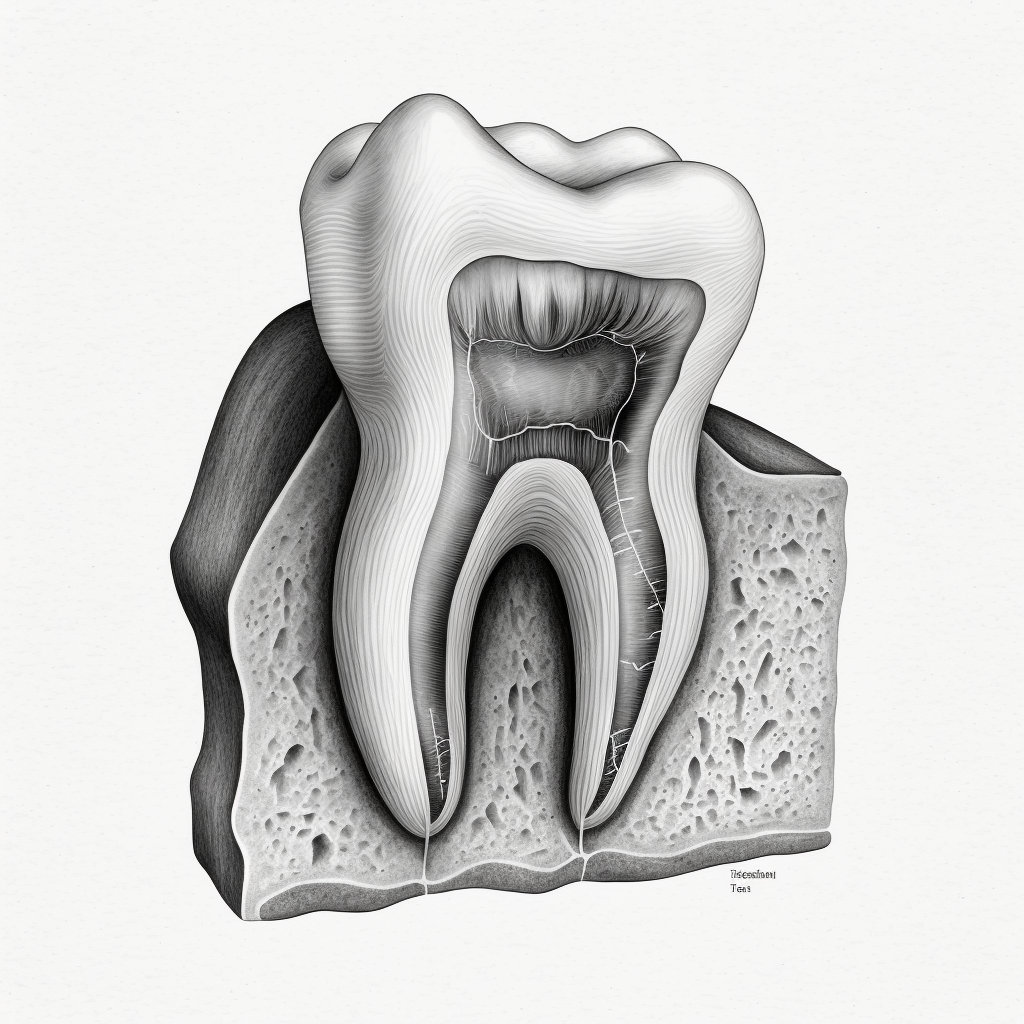 Realistic Tooth Sketch Draft Greyscale on White Canvas to Explain Show ...