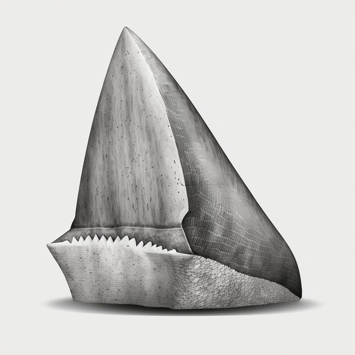 Shark-like Tooth With Megalodon Abstraction - Etsy