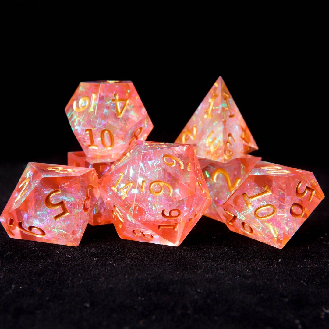 Orange DND Dice Set, Orange Resin Sharp Edge D&D Dice Set, Dungeons and ...