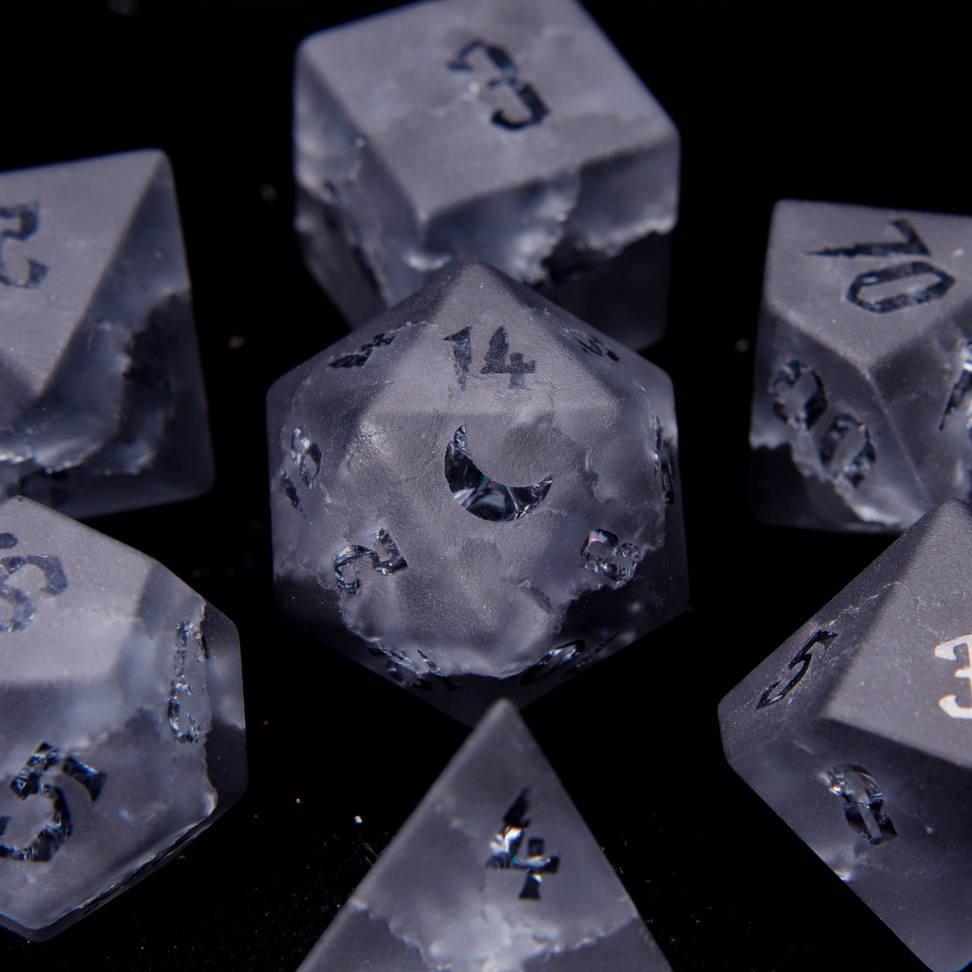 Black Sparkle DND Dice Set Matt Black Glass Sharp Edge D&D - Etsy Canada
