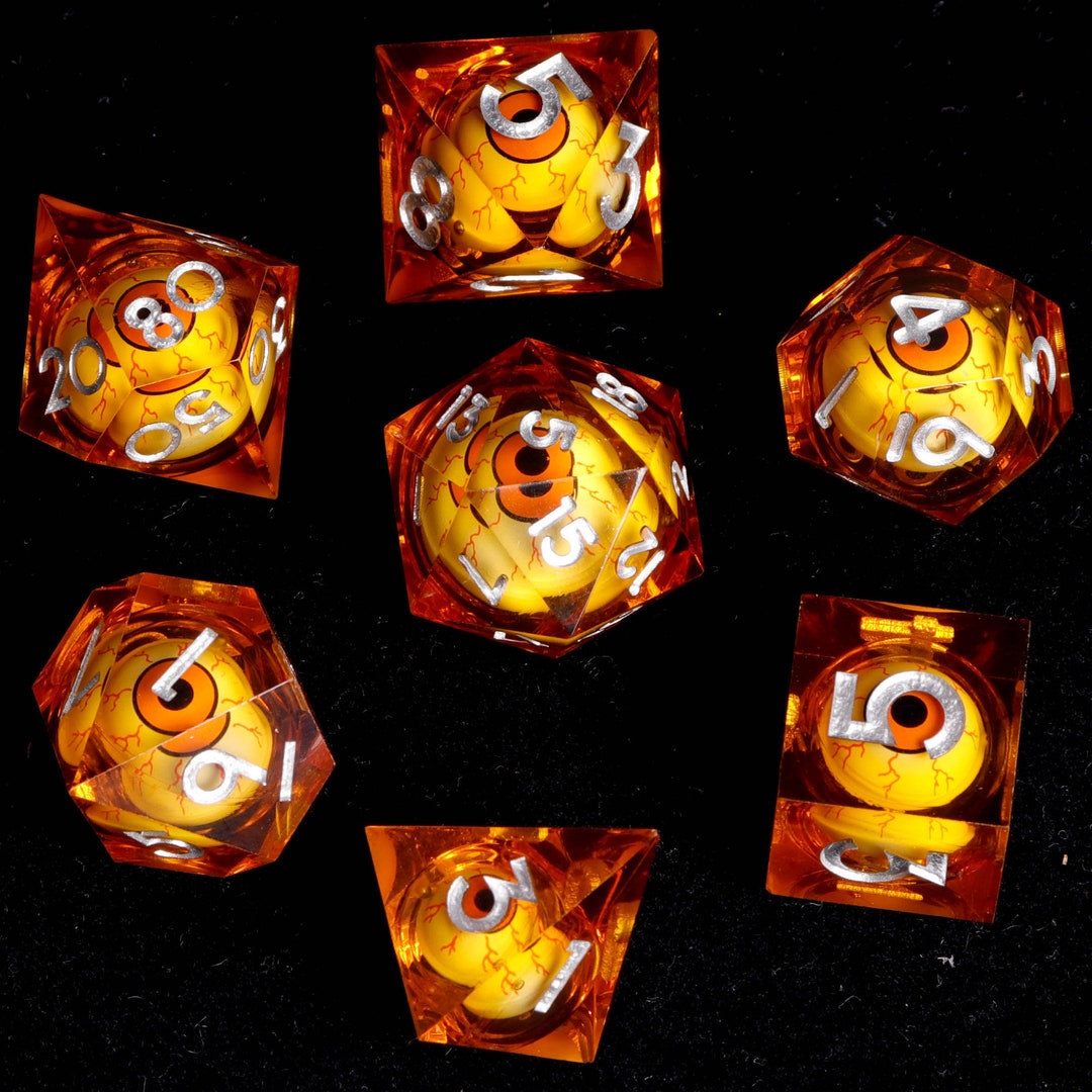 Moving Eyes DND Dice Set, Liquid Core Dice Set Sharp Edge D&D Dice Set ...