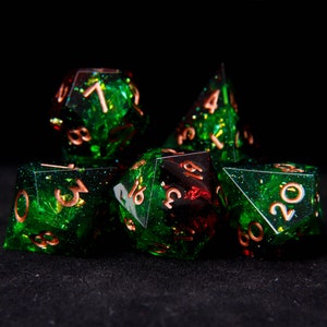 Green DND Dice Set, Green Star Sharp Edge D&D Dice Full Set, Dungeons ...