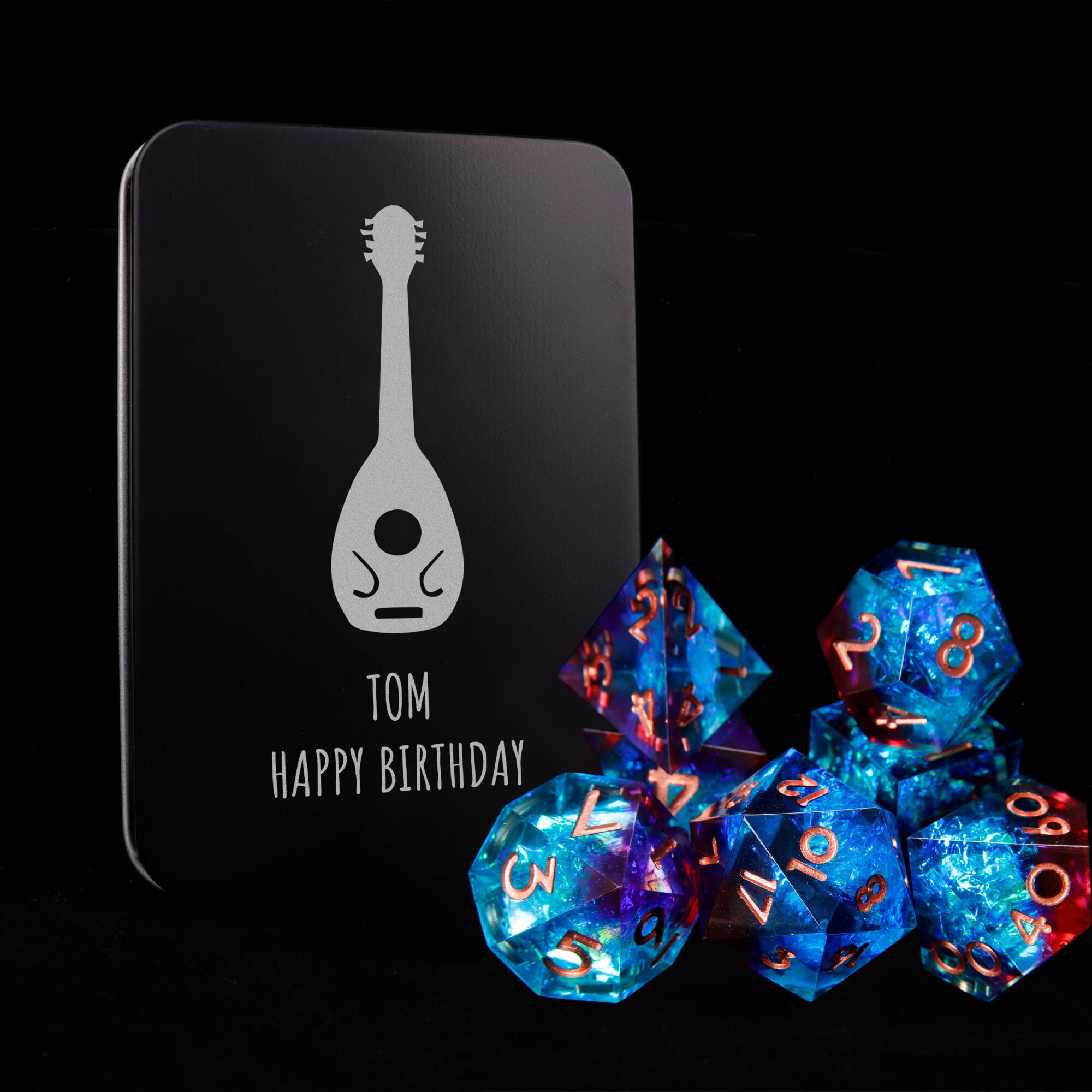 Purple Lightning DND Dice Set Blue Purple Sharp Edge D&D Dice - Etsy