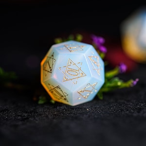 Carved Opal DND Dice Set - Hand Carved Gems for Dungeons & Dragons, RPG ...