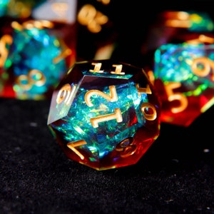 Demon's Blood DND D6, D20 Dice, Red Sharp Edge D&D Dice Set, Dungeons ...