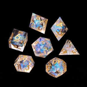 Rainbow DND Dice Set, Transparent Sharp Edge D&D Dice Full Set ...