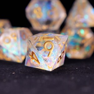 Rainbow DND Dice Set, Transparent Sharp Edge D&D Dice Full Set ...