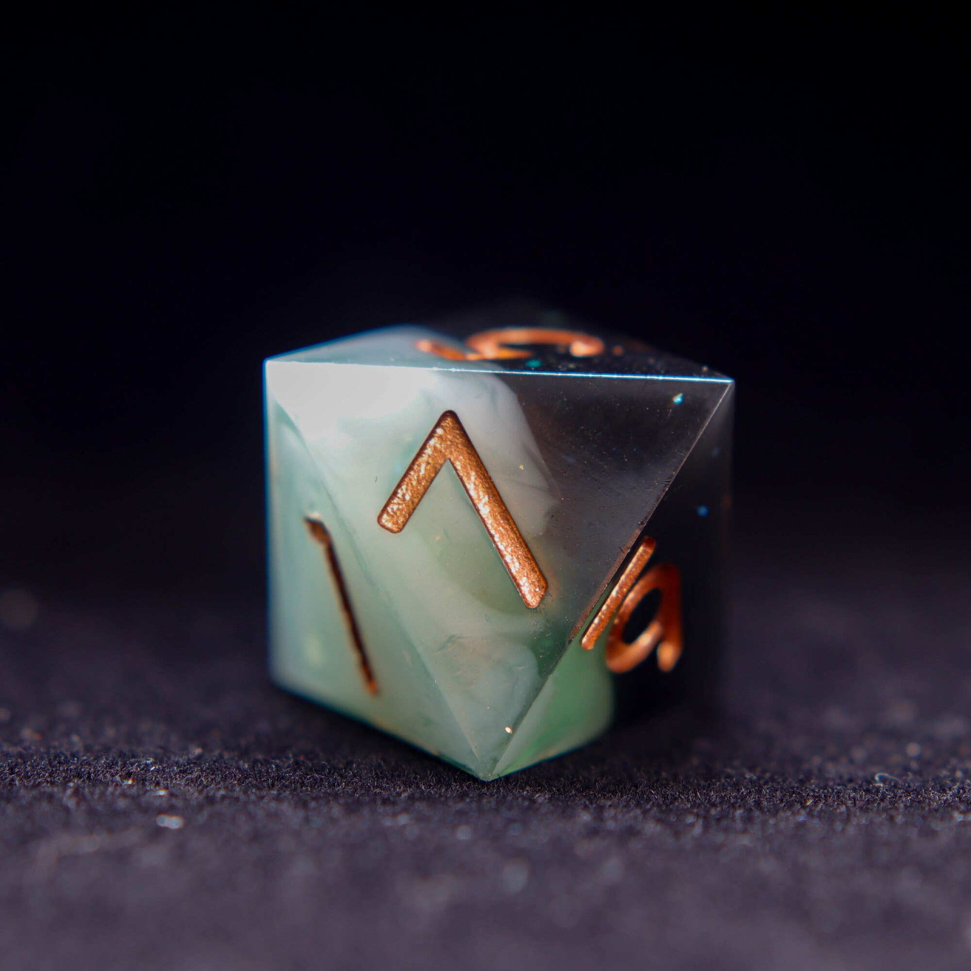 Green Black DND Dice Set Green Jade Resin Sharp Edge D&D Dice - Etsy