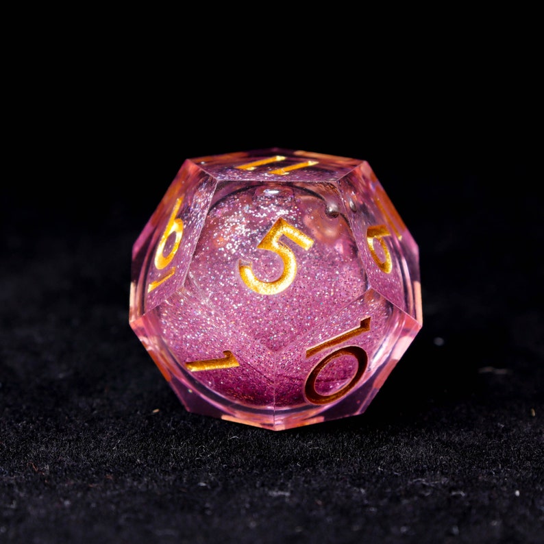 Liquid Core Dice Pink DND Dice Set Sharp Edge D&D Dice Full - Etsy