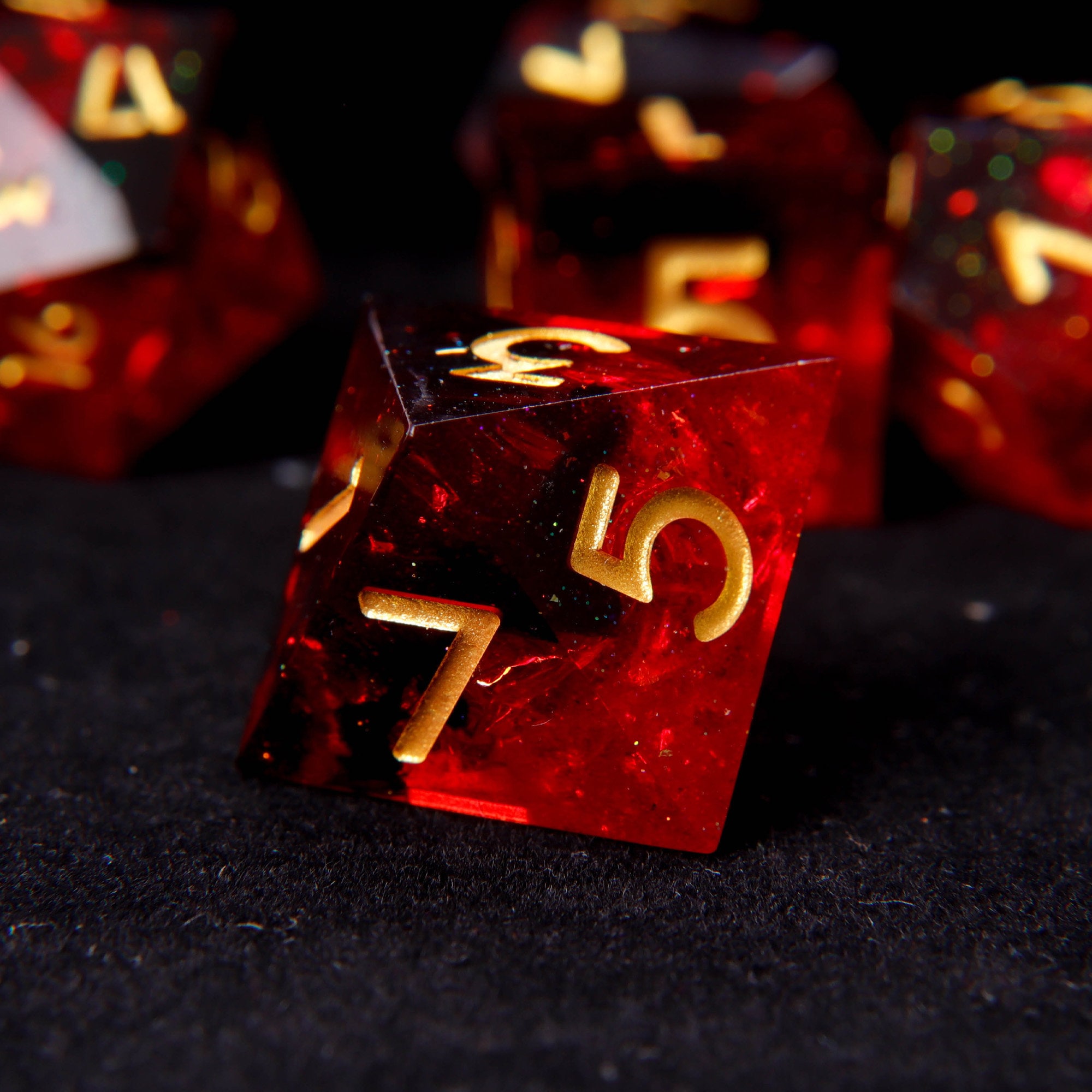 Red DND D6 D20 Dice Fire Red Sharp Edge D&D Dice Full Set - Etsy Canada