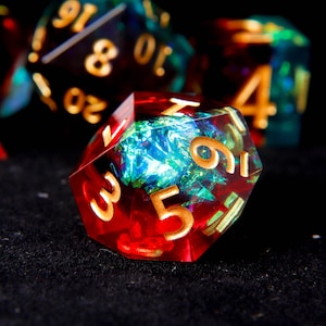 Demon's Blood DND D6, D20 Dice, Red Sharp Edge D&D Dice Set, Dungeons ...