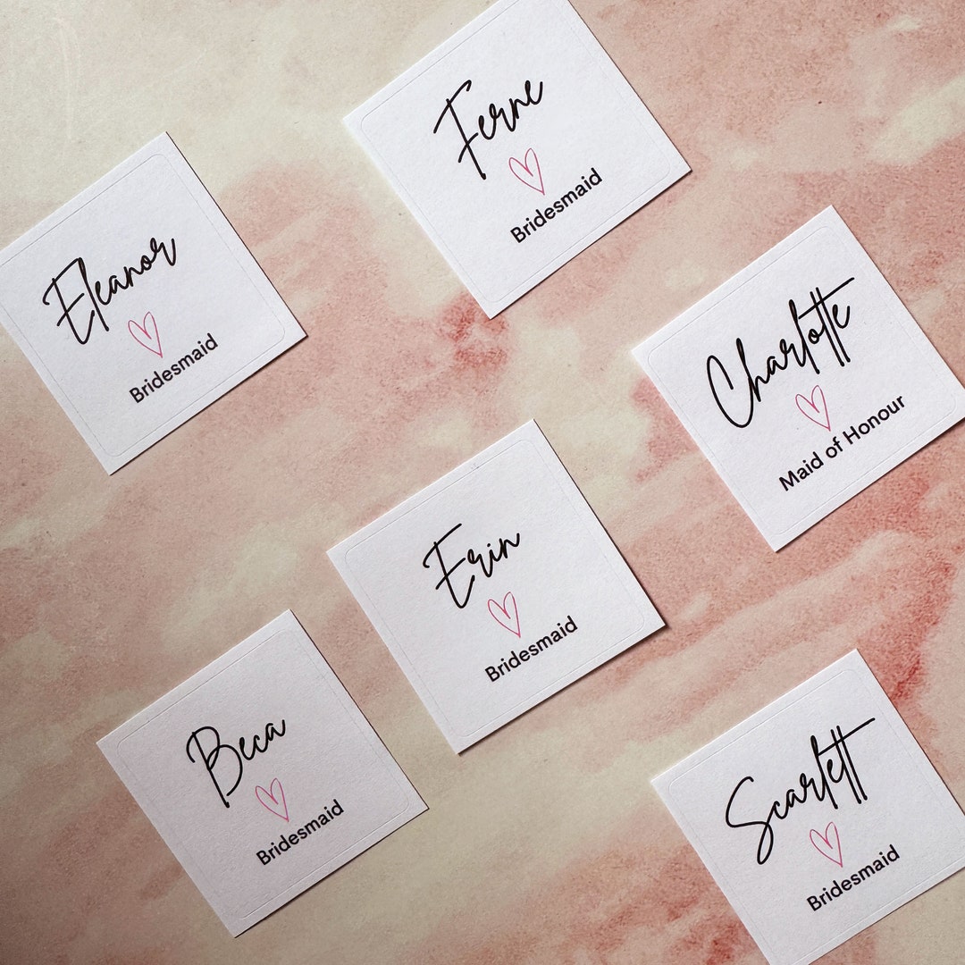 Personalised Bridesmaid Stickers. Wedding Proposal Gift Box Sticker ...