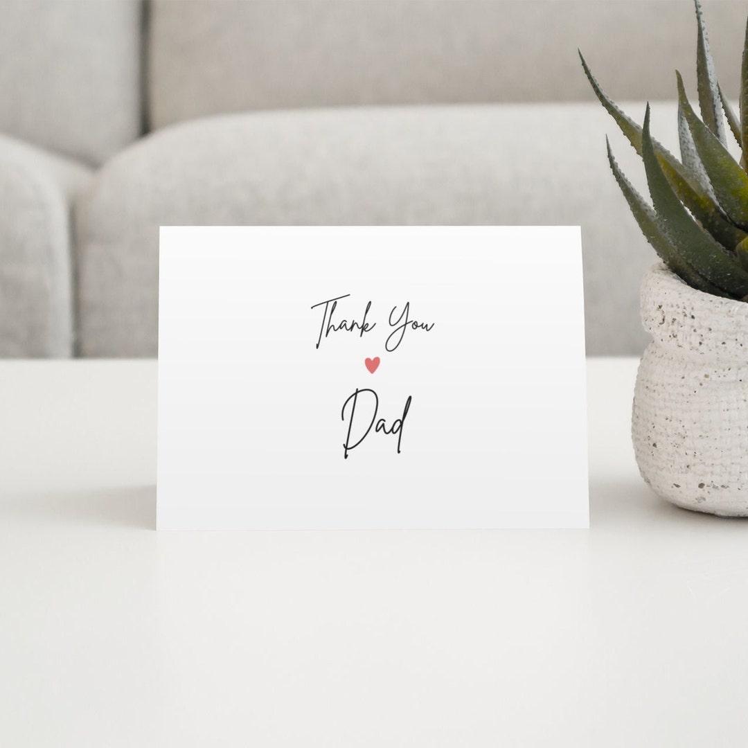 Thank You Dad Wedding Day Card. Thank You Parents Card. Elegant ...