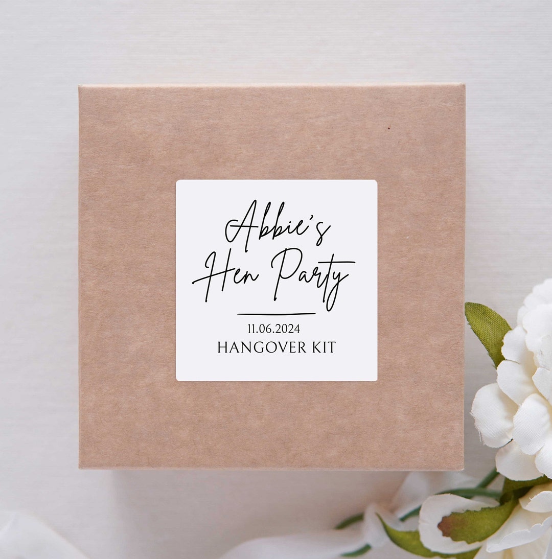 Personalised Hen Party Hangover Kit Labels Stickers With Name and Date ...