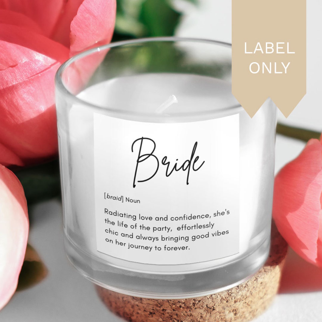 Monochrome Bride Definition Label for Hen Do Gift, Bridal Shower Gift ...