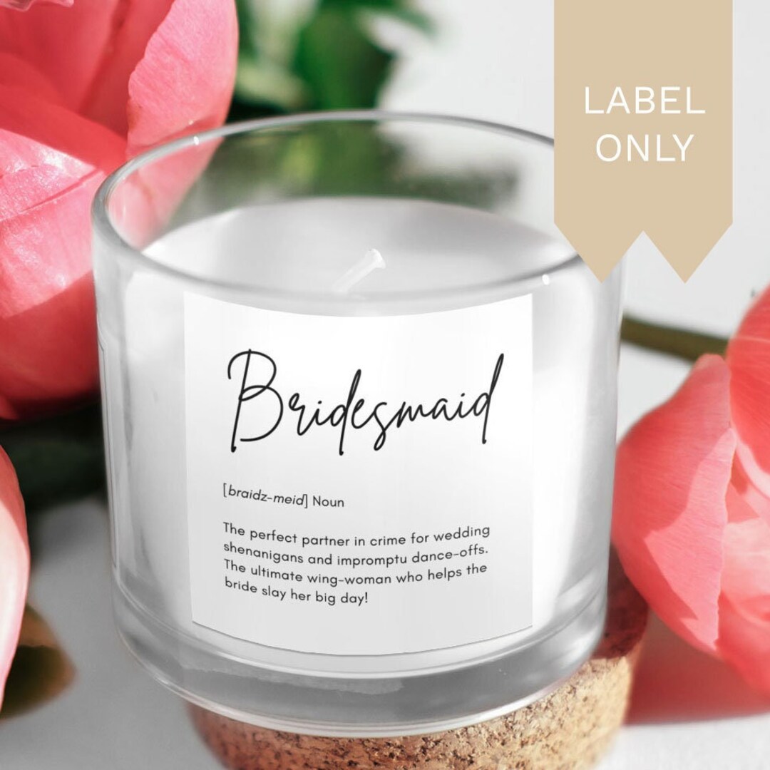 Monochrome Bridesmaid Definition Label for Wedding Proposal Gift Box ...