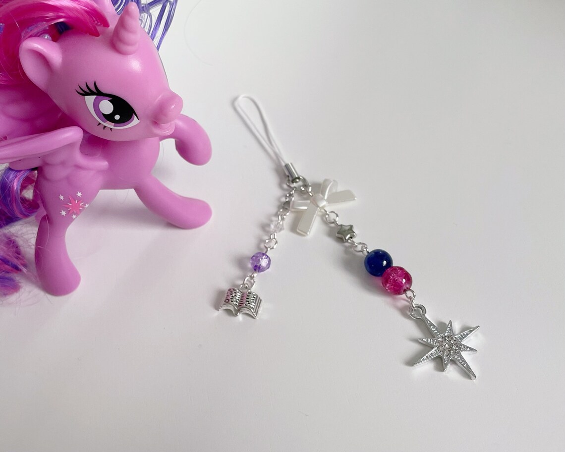 Handmade Twilight Sparkle Inspired Phone Charm My Little Pony Fim Phone ...