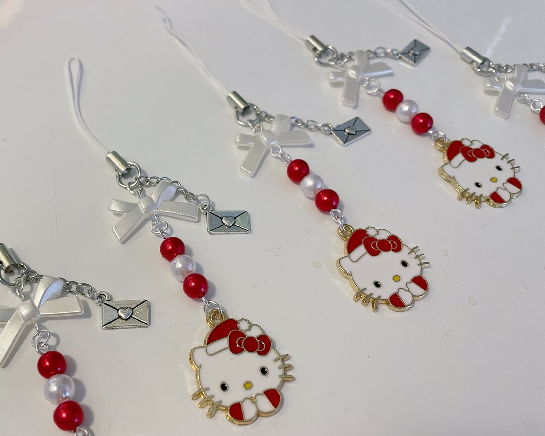 Handmade Christmas Hello Kitty Phone Charm Sanrio Keychain - Etsy Canada