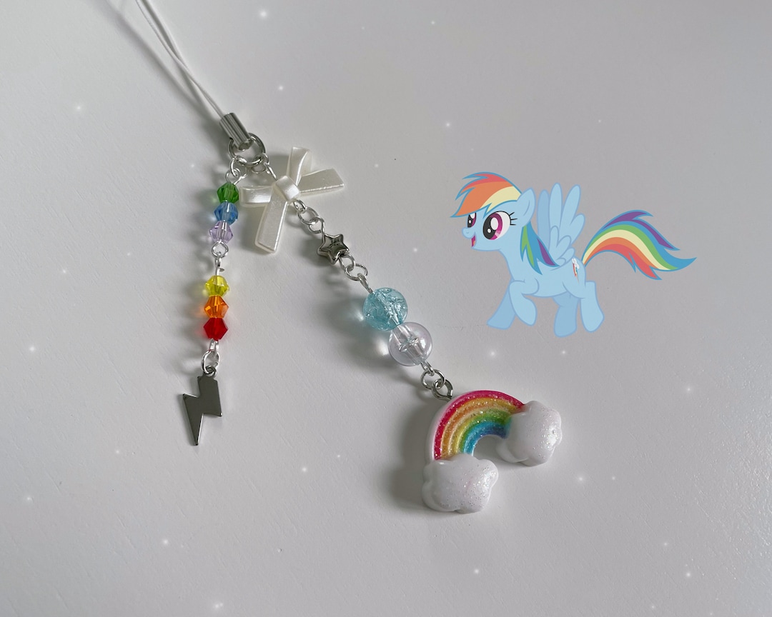 Handmade Rainbow Dash Inspired My Little Pony Phone Charm/keychain ...