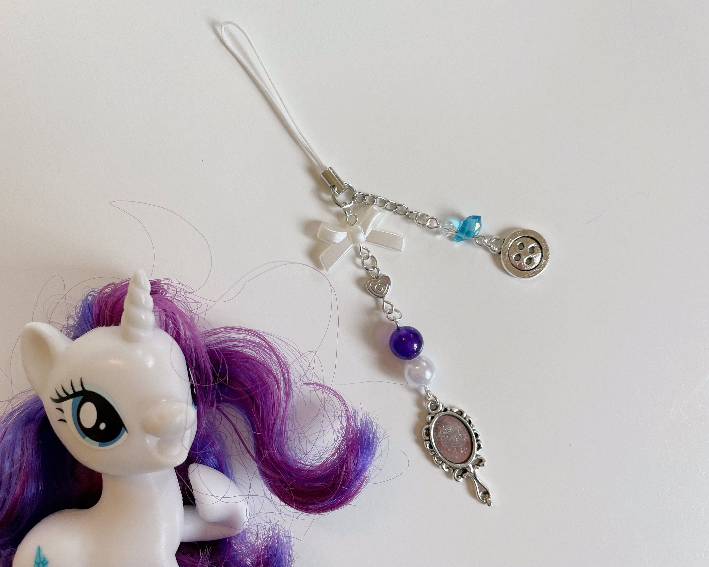 Handmade Rarity Inspired My Little Pony Phone Charm Cutecore ...
