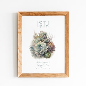 ISTJ Logistician MBTI Personality Type Painting, Elegant Botanical ...