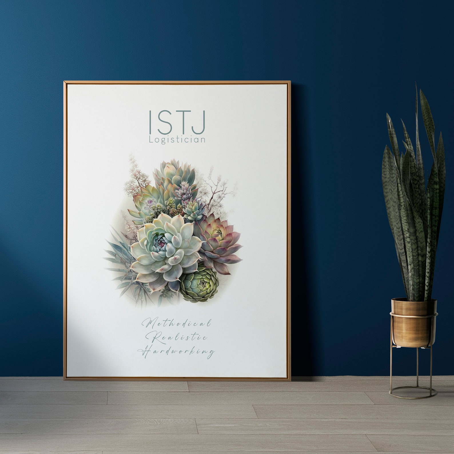 ISTJ Logistician MBTI Personality Type Painting, Elegant Botanical ...