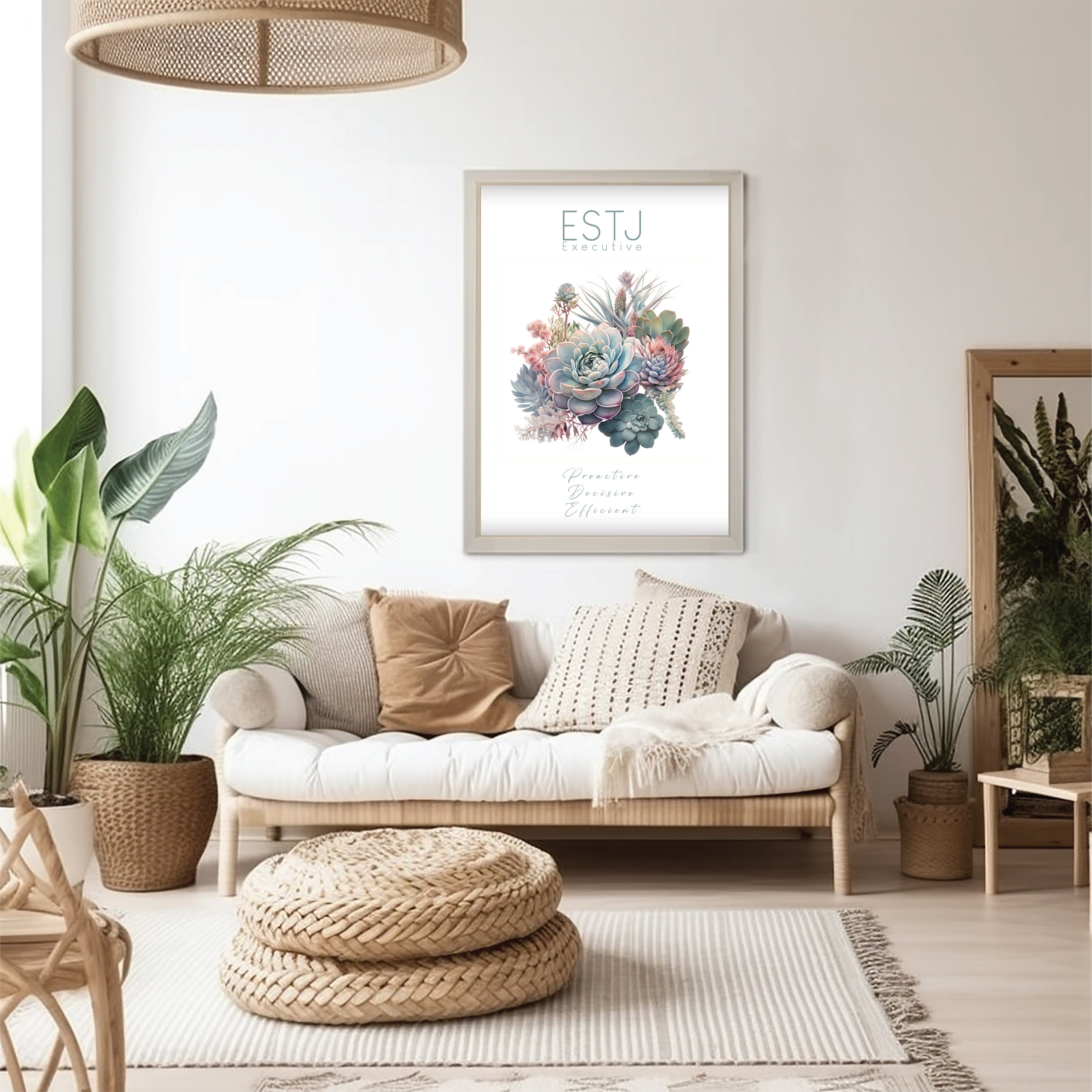 ESTJ Mbti Self Personality Type Floral Poster, Printable Boho Floral ...