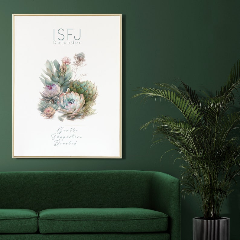 ISFJ Mbti Self Personality Poster Floral, Watercolor Succulent ...