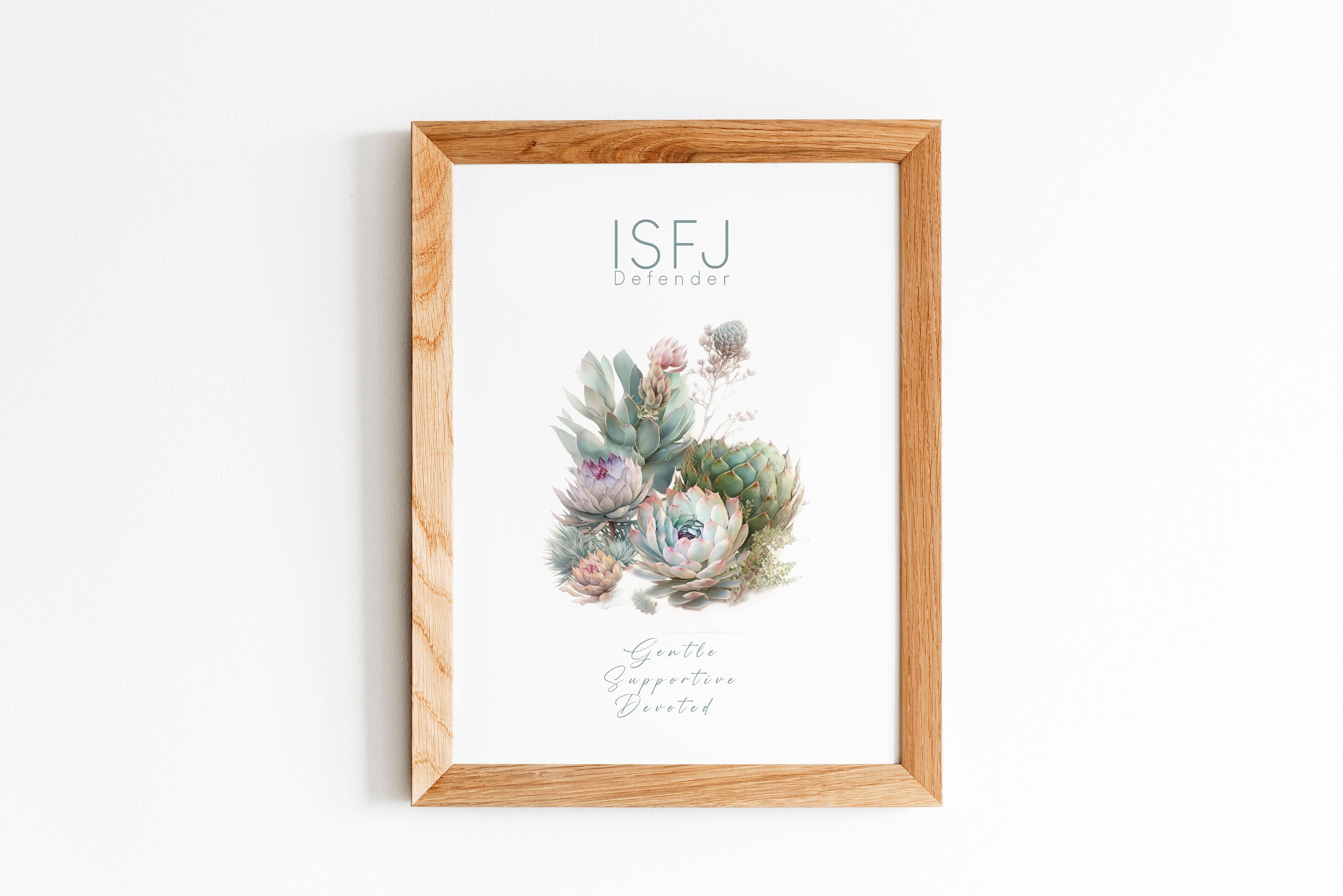 ISFJ Mbti Self Personality Poster Floral, Watercolor Succulent ...