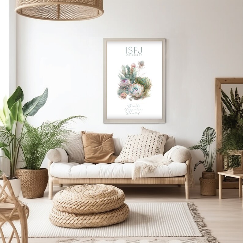 ISFJ Mbti Self Personality Poster Floral, Watercolor Succulent ...